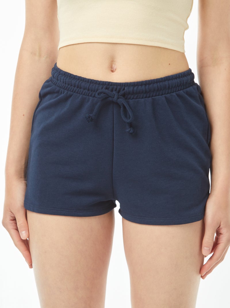 Kort, effen short van lichte joggingstof - Blauw - Tienermeisje - 6.00 ...