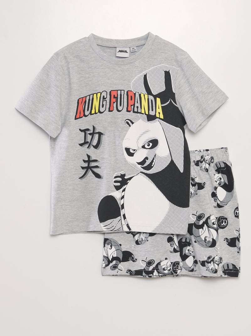 Korte pyjama met 'Kung Fu Panda'-print - 2-delig - GRIJS - Kiabi - 13.00€