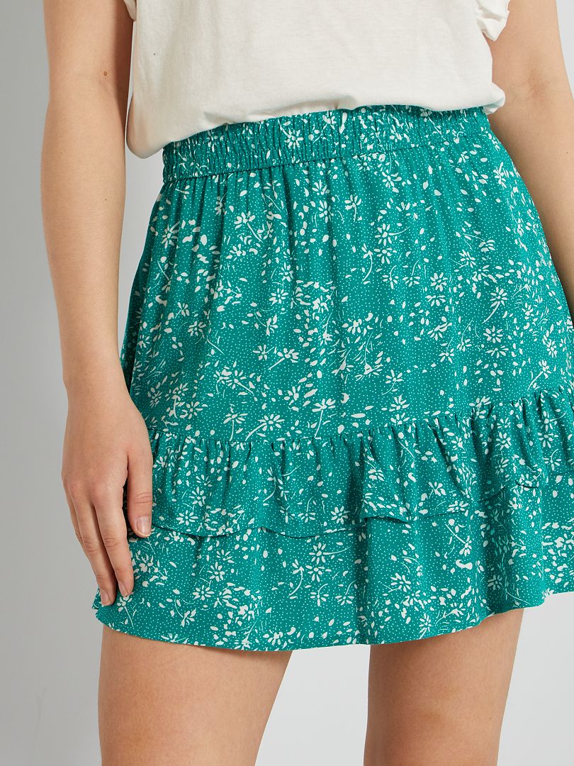 Korte rok met volants - GROEN - Kiabi - 17.00€