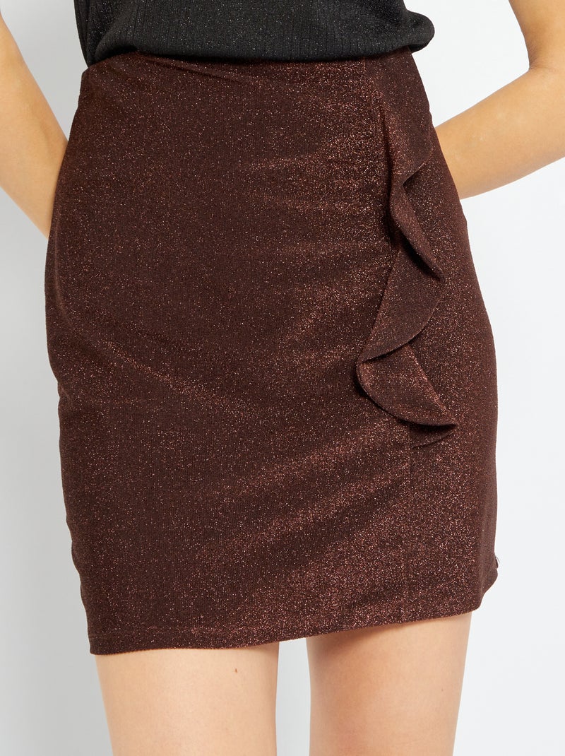 Korte rok van glanstricot - BRUIN - Kiabi - 15.00€