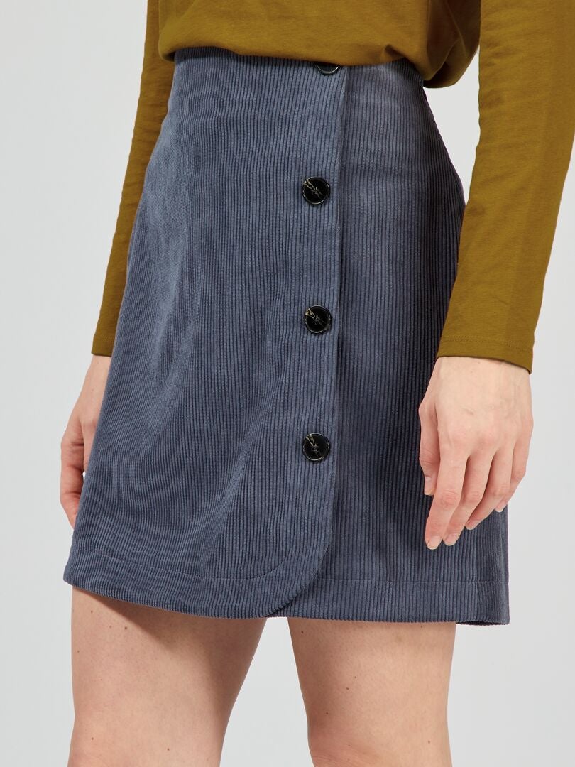 Korte rok van velours - BLAUW - Kiabi - 18.00€