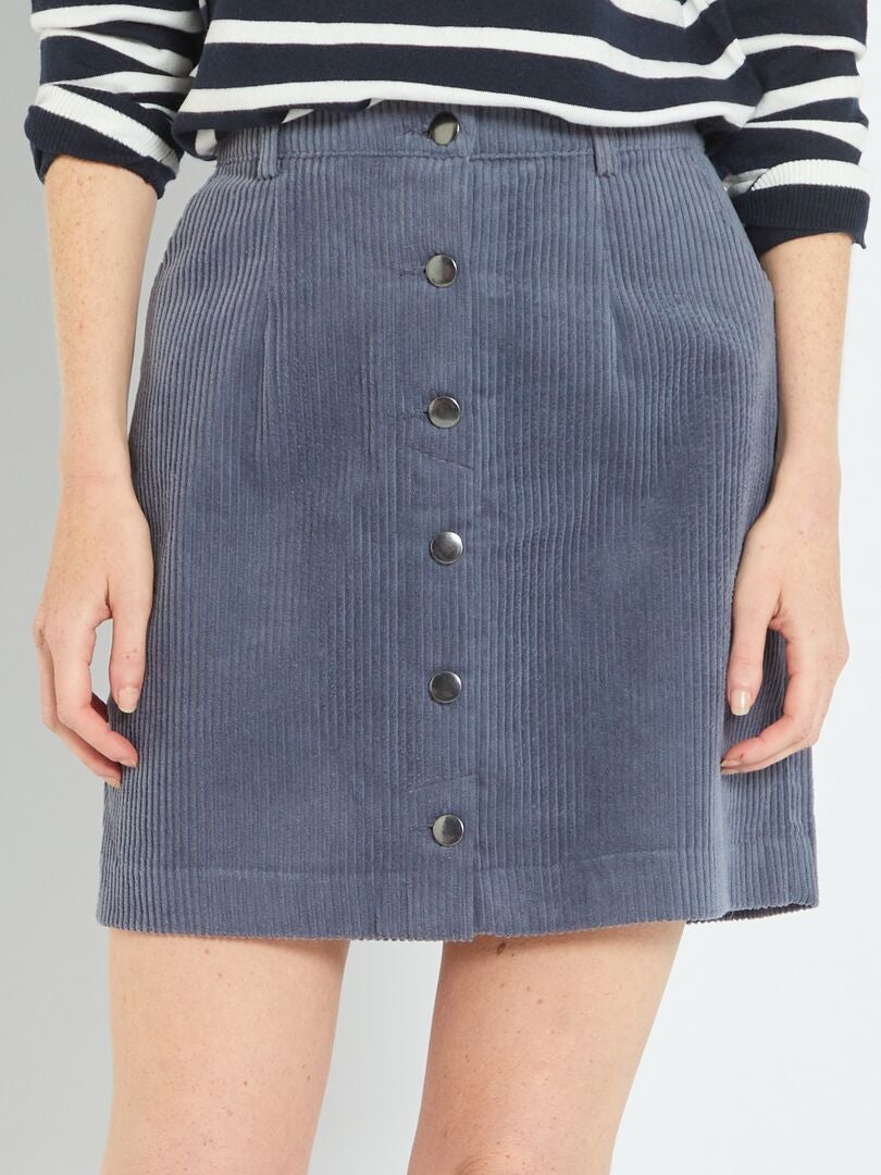 Korte rok van velours - GRIJS - Kiabi - 18.00€