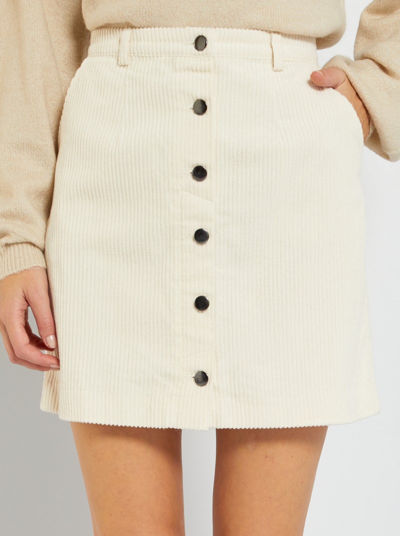 Korte rok van velours - WIT - Kiabi - 18.00€