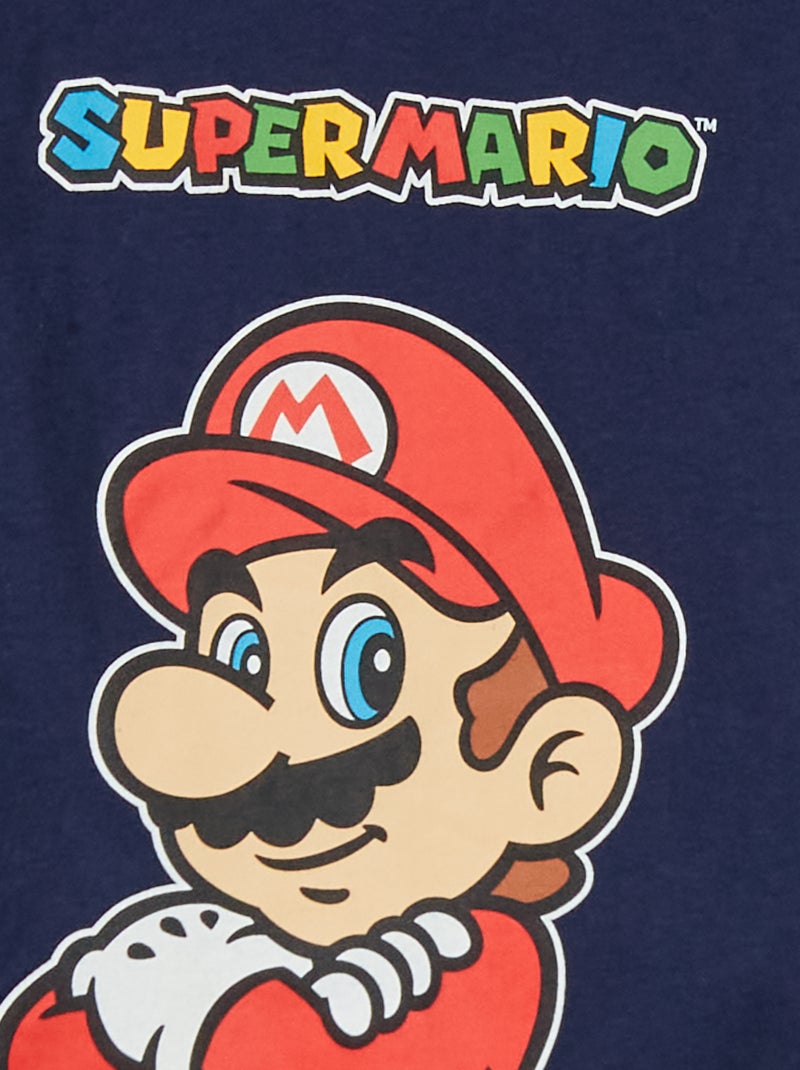 Lange pyjama van jersey met Mario Kart-print - BLAUW - 13.00€ - Kiabi