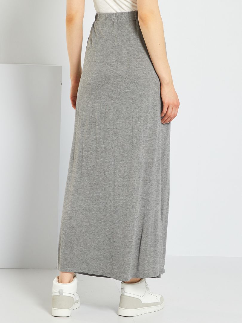 Lange rok van tricot - GRIJS - Kiabi - 12.00€