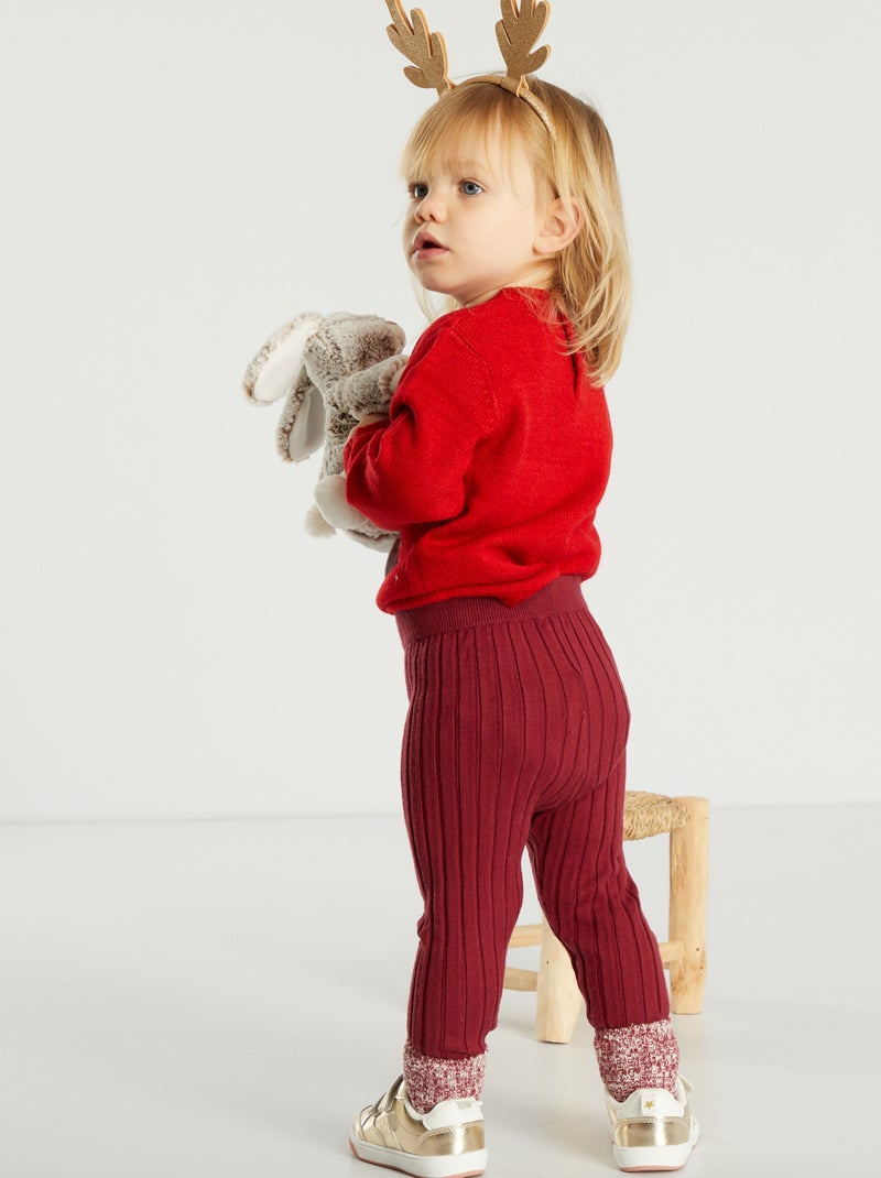 Legging + sokken - 2-delig - rode bordeaux - Kiabi - 10.00€