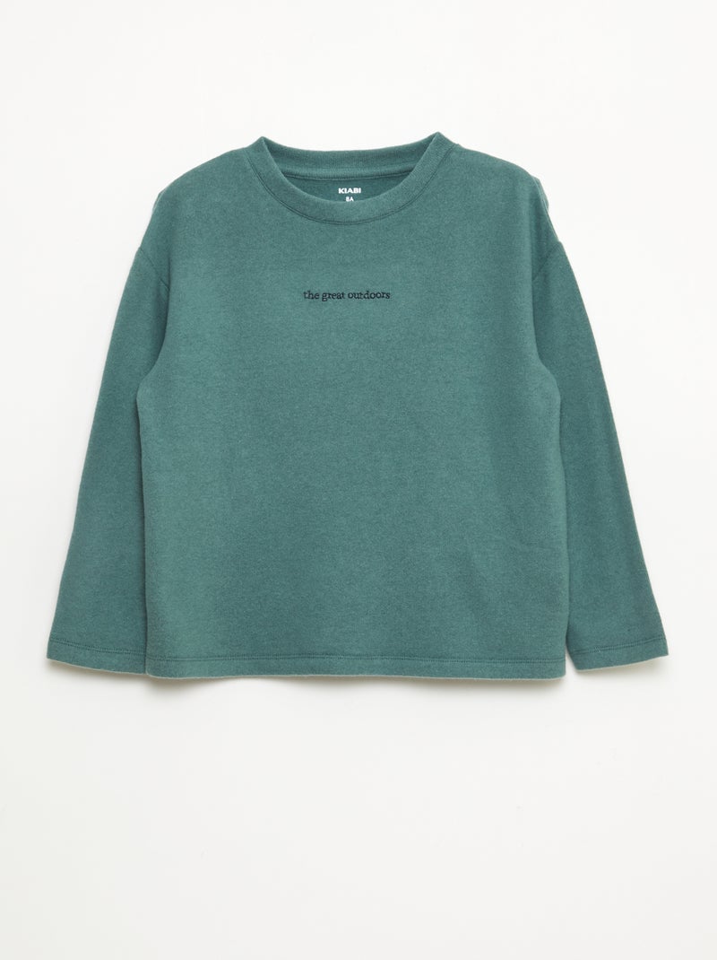 Losvallend T-shirt met applicatie op de borst - Groen - Jongen - 8.00 ...