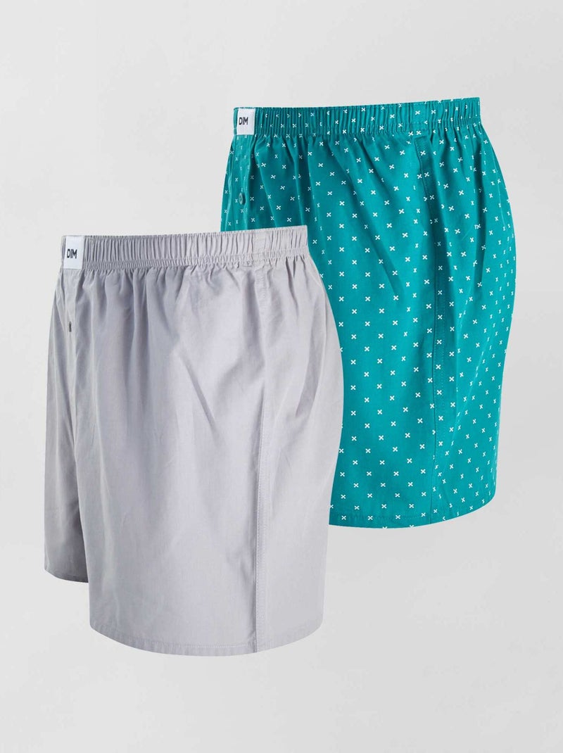 Lot de 2 caleçon 'DIM' - Gris/vert - Kiabi - 24.00€