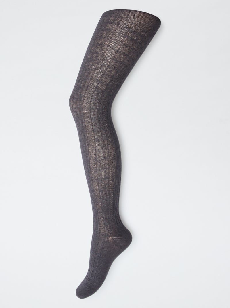 Lot de 2 collants en coton - Gris - Fille - 12.00€ - Kiabi
