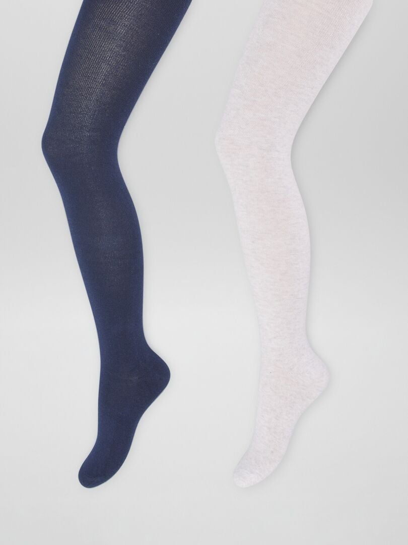 Lot de 2 collants - Gris/bleu - Kiabi - 8.00€