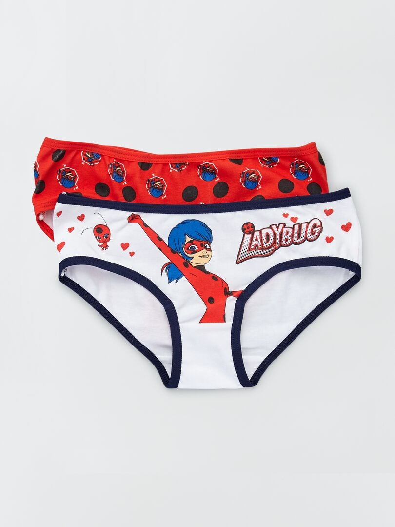 Lot de 2 shorties 'Miraculous' - blanc/rouge - Kiabi - 7.00€