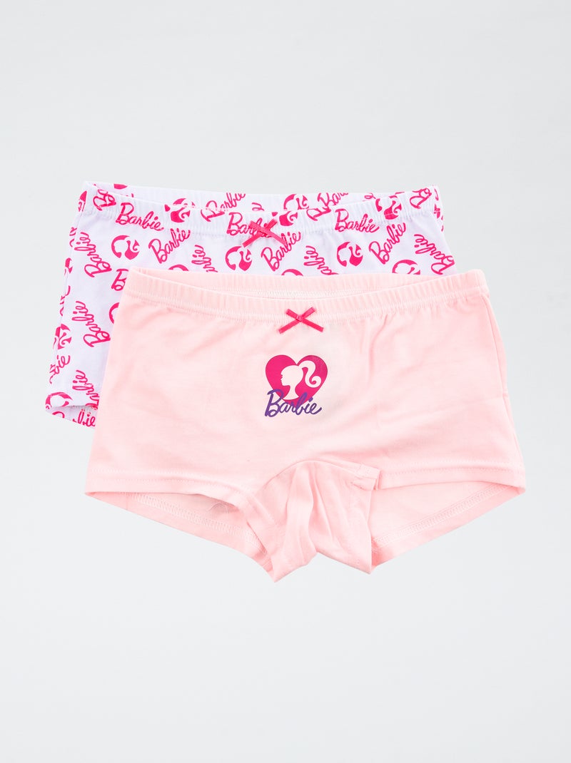 Lot de 2 shortys 'Barbie' en coton - Rose - Fille - 8.00€ - Kiabi