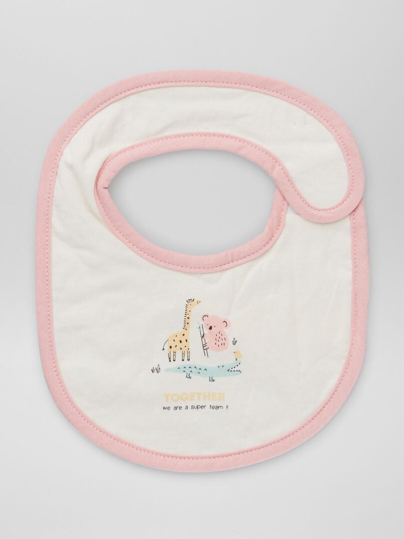 Lot de 3 bavoirs éponge forme ronde - ROSE - Kiabi - 6.00€