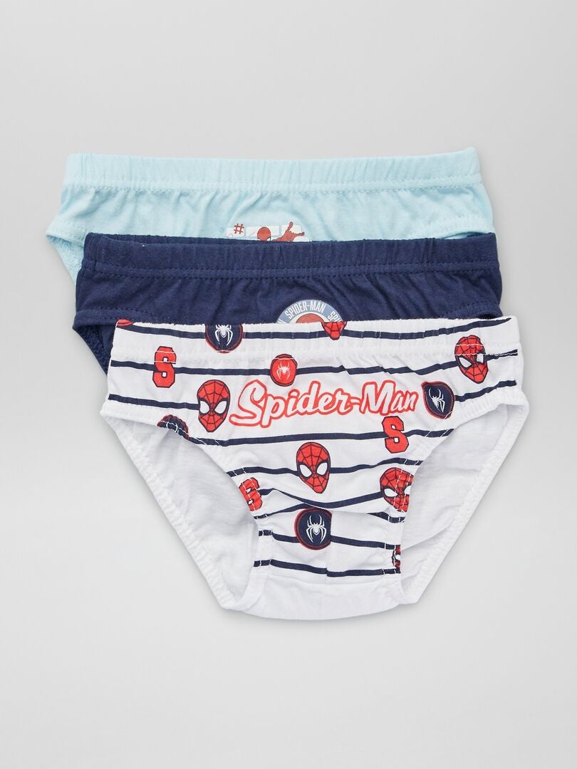 Lot de 3 slips 'Spider-Man' - Blanc/bleu - Kiabi - 6.00€