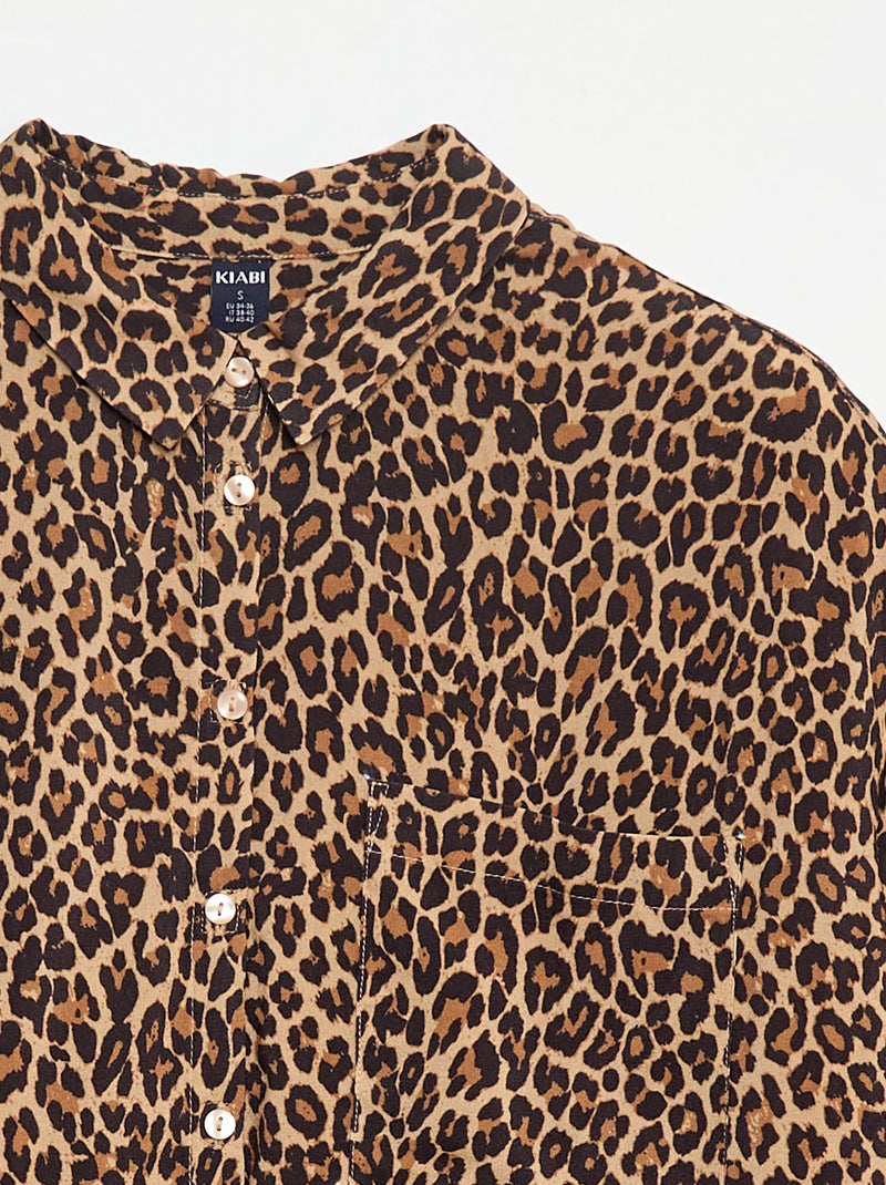 Luipaardblouse - gemakkelijk aan te trekken collectie - Biege - Dame ...