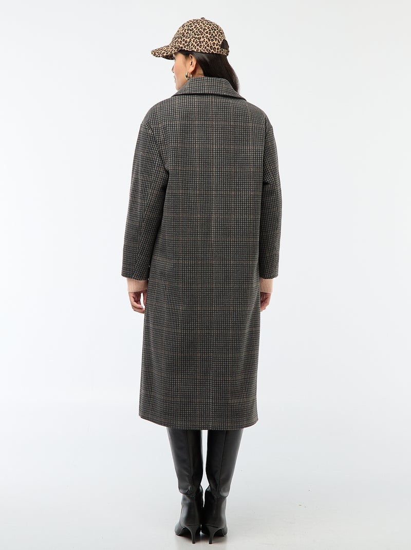 Manteau long façon lainage - Gris - Femme - 55.00€ - Kiabi