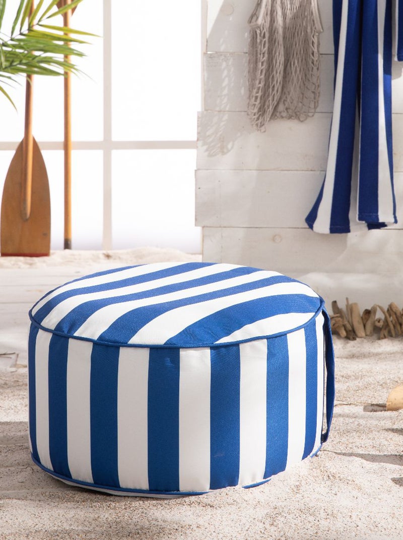 Opblaasbare, gestreepte poef - BLAUW - Kiabi - 25.00€