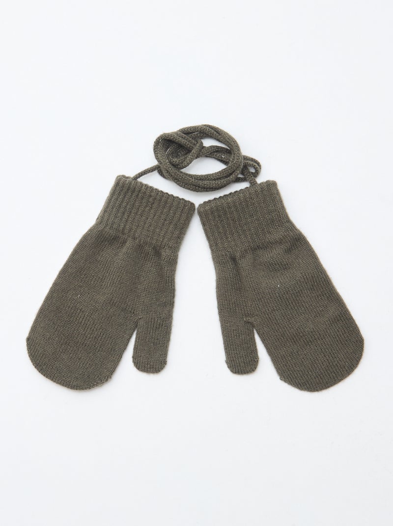 Paire de moufles maillée - Vert - Garçon - 3.00€ - Kiabi
