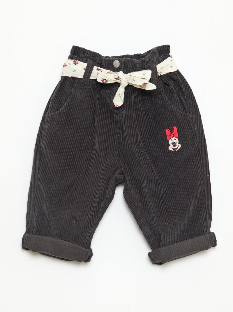 Pantalon 'Disney' 'Mickey' en velours coton avec ceinture - Gris - Bébé ...