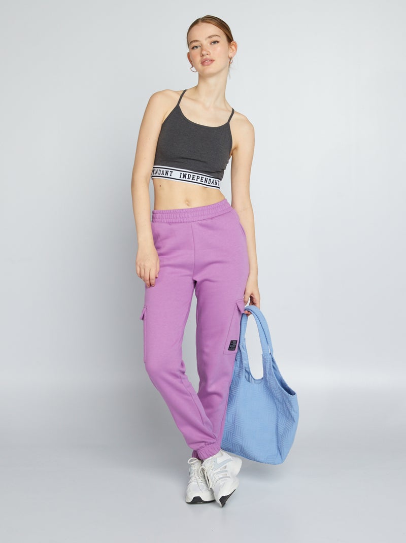 Pantalon jogging avec poches à revers - Violet - Kiabi - 18.00€