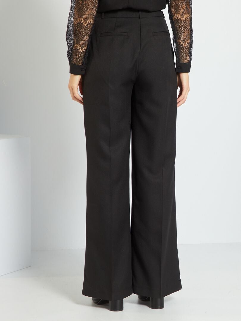 Pantalon large avec plis - noir - Kiabi - 22.00€