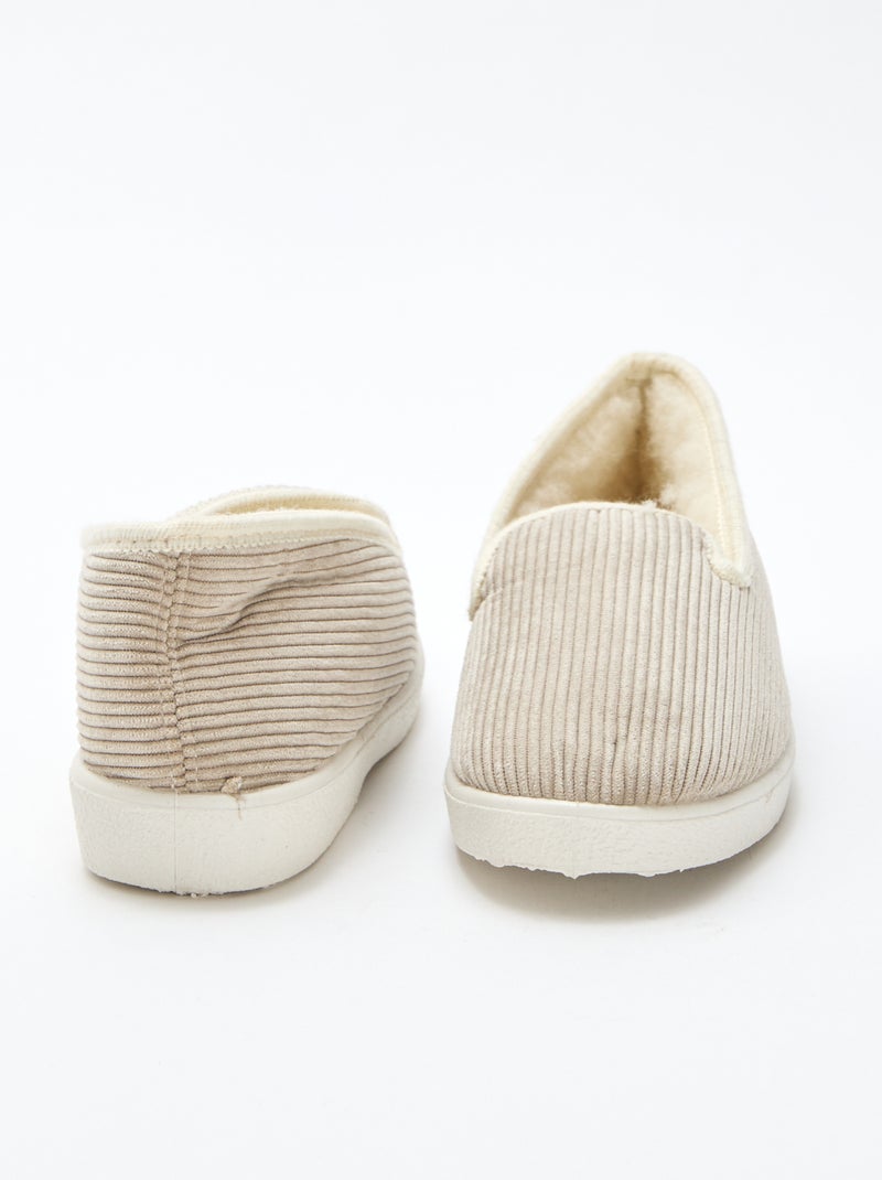 Pantoffels van geribbelde wol - Grijs - Dame - 12.00€ - Kiabi