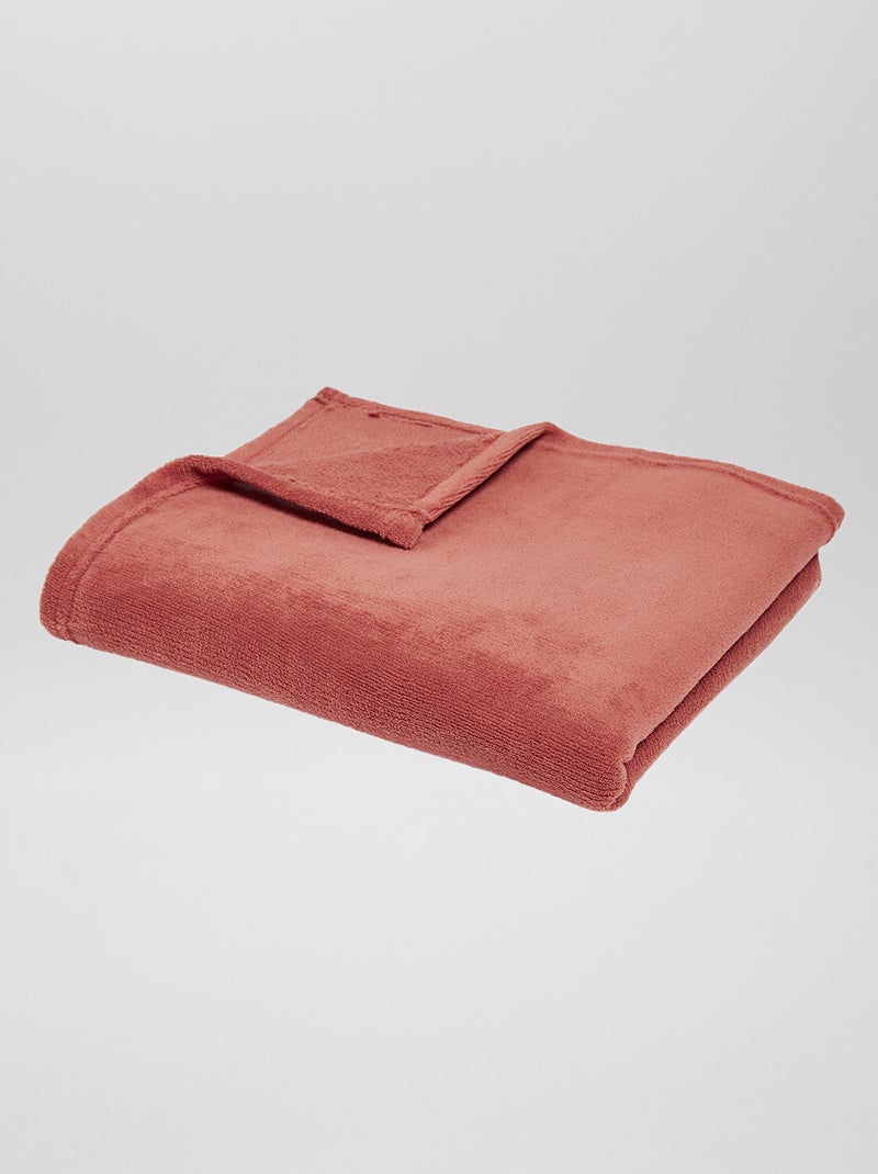 Plaid uni moelleux - Rouge - 10.00€ - Kiabi