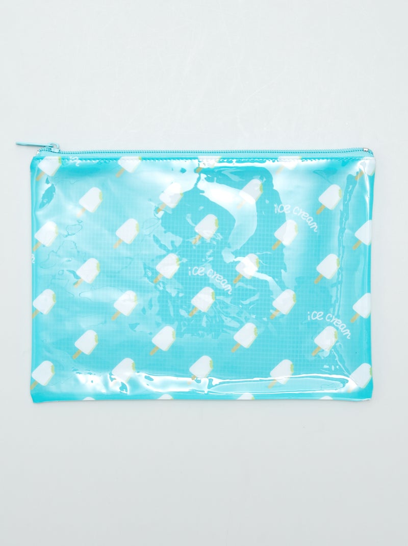 Plastic tasje met print - BLAUW - 4.00€ - Kiabi