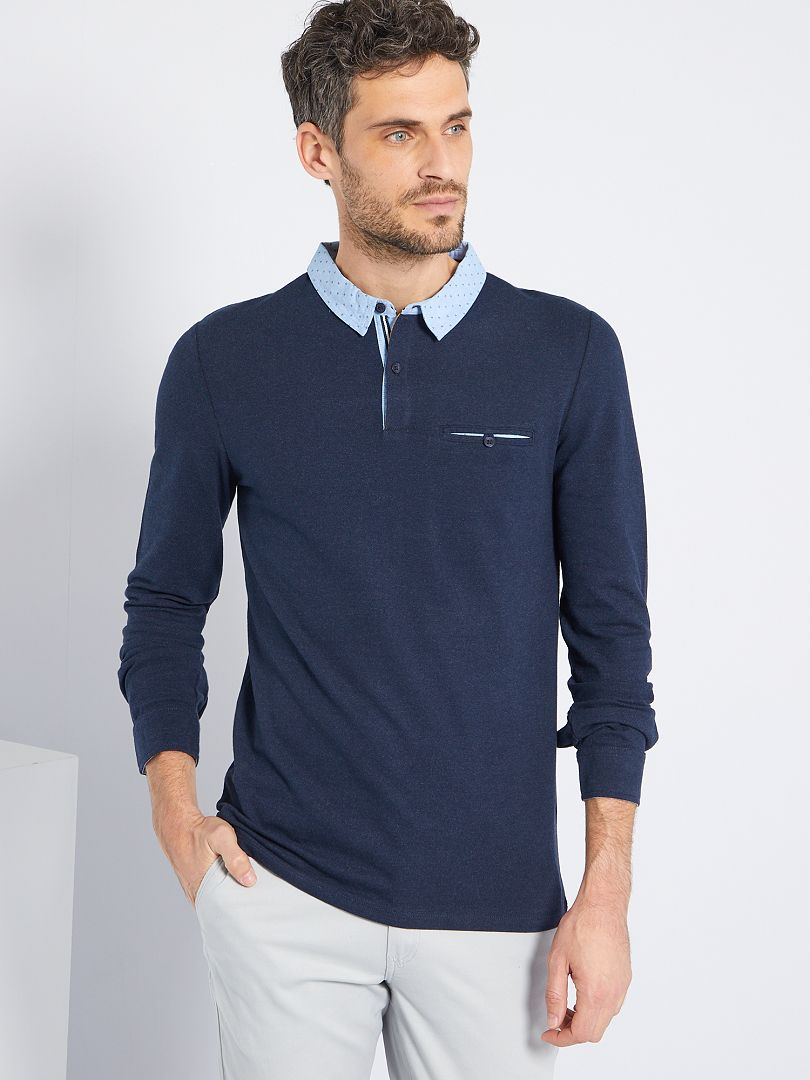 Polo col chemise - bleu marine - Kiabi - 12.00€