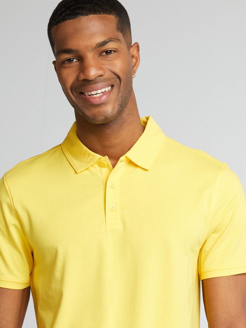 Polo stretch slim fit - Jaune - Kiabi - 10.00€