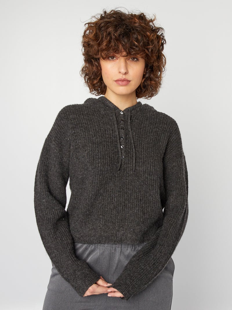 Pull à capuche - Gris - Femme - 20.00€ - Kiabi