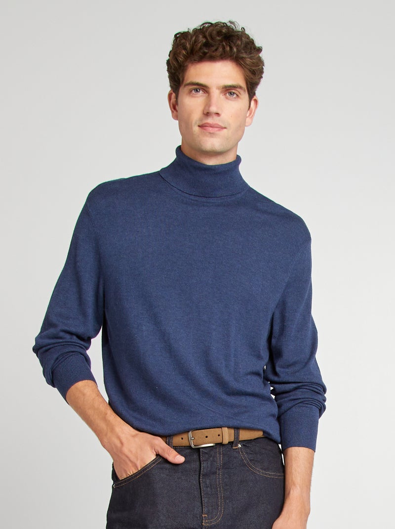 Pull col roulé en maille fine - Bleu - Kiabi - 15.00€ Pull col roulé en maille fine - Bleu - Kiabi - 15.00€