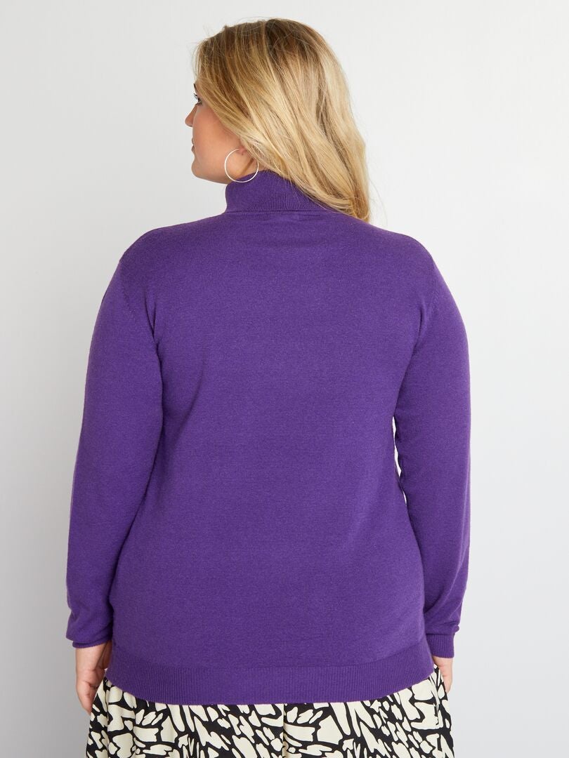 Pull col roulé en maille - Violet - Kiabi - 15.00€