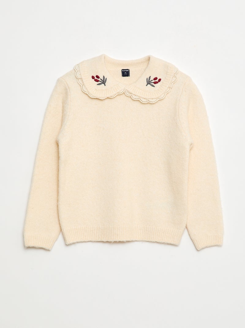 Pull en maille douce avec col claudine - Rose - Fille - 14.00€ - Kiabi