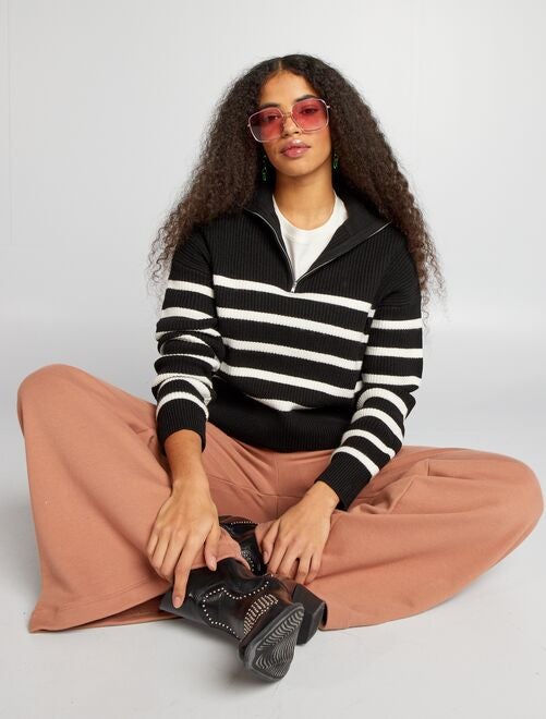 Pull col zippe homme