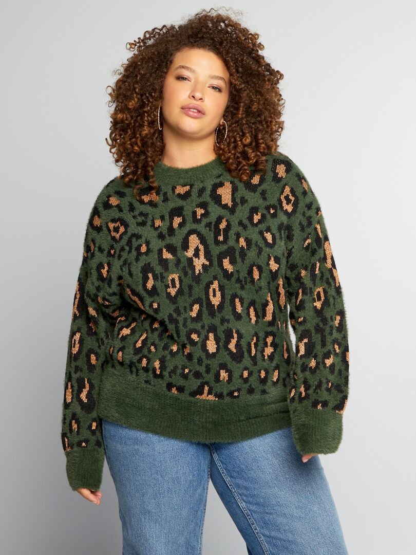 Pull motif 'léopard' - Vert - Kiabi - 22.00€