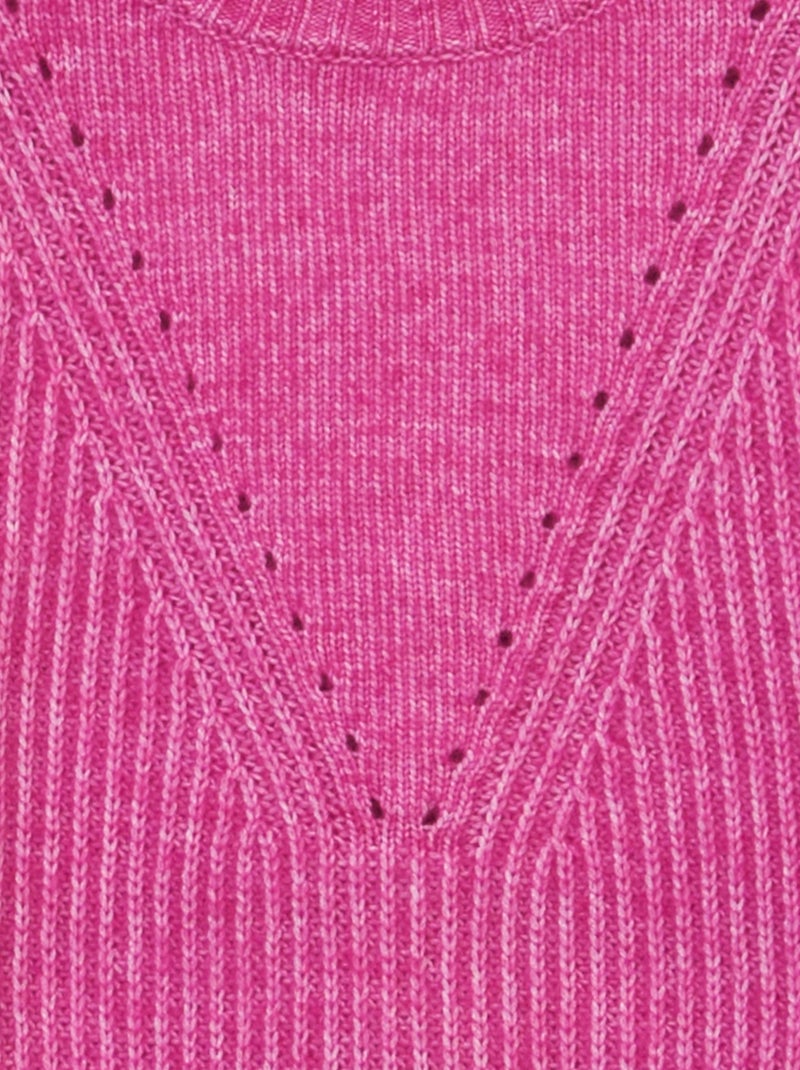 Pull point mousse maille ajourée - Rose - Kiabi - 13.00€