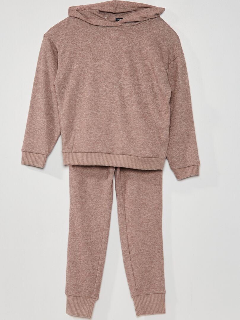 Pyjama à capuche en maille - Rose - Kiabi - 18.00€