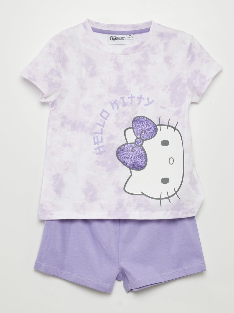 Pyjama court 'Hello Kitty' - 2 pièces - Violet - Kiabi - 12.00€