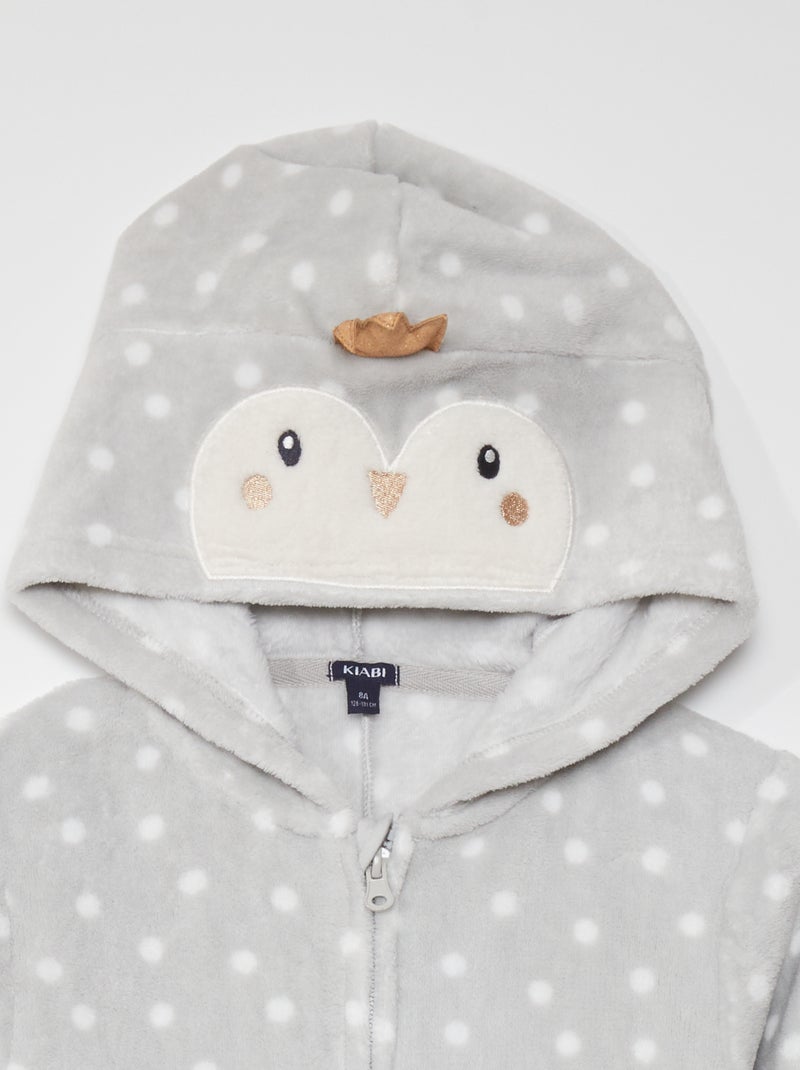 Pyjamapak van sherpa met capuchon - GRIJS - Kiabi - 18.00€