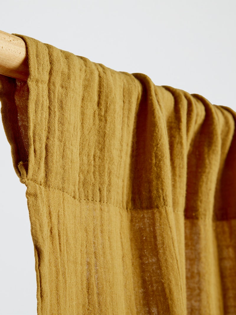 Rideau en gaze de coton - JAUNE - Maison - 25.00€ - Kiabi