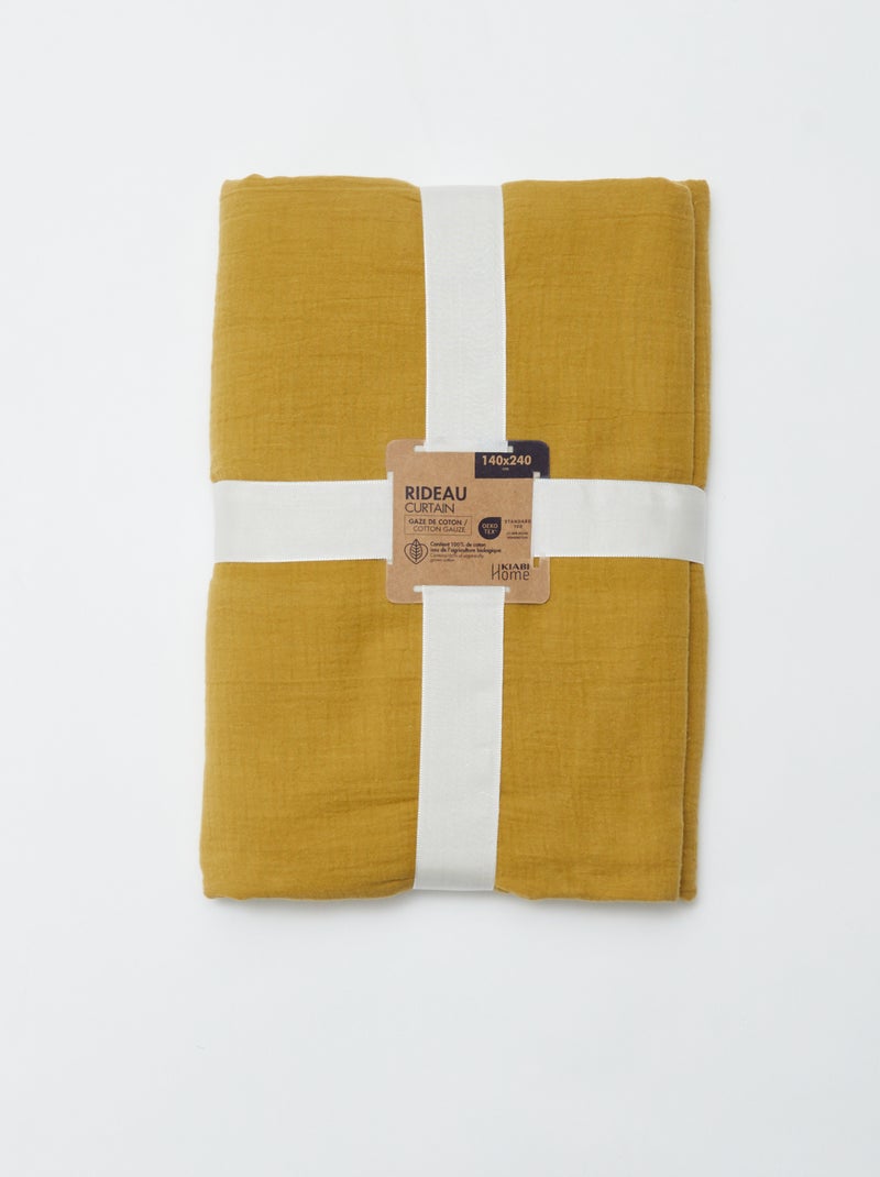 Rideau en gaze de coton - JAUNE - Maison - 25.00€ - Kiabi