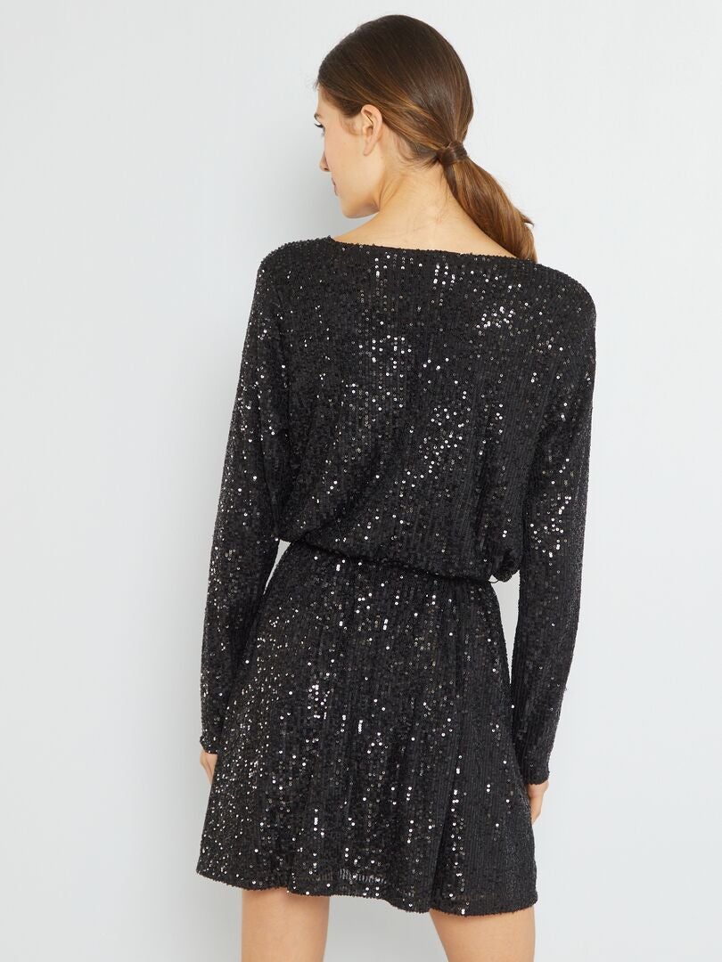 Robe courte à sequins - noir - Kiabi - 35.00€
