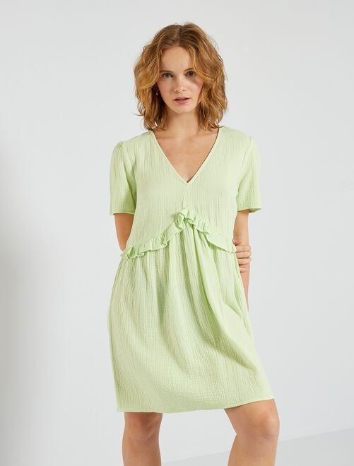 Robe courte en gaze de coton femme pas cher | Kiabi Belgique