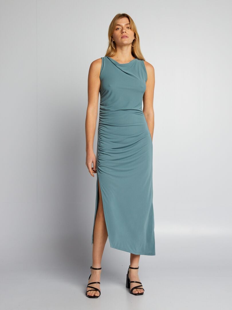 Robe drapée à col bénitier - Bleu - Kiabi - 18.00€