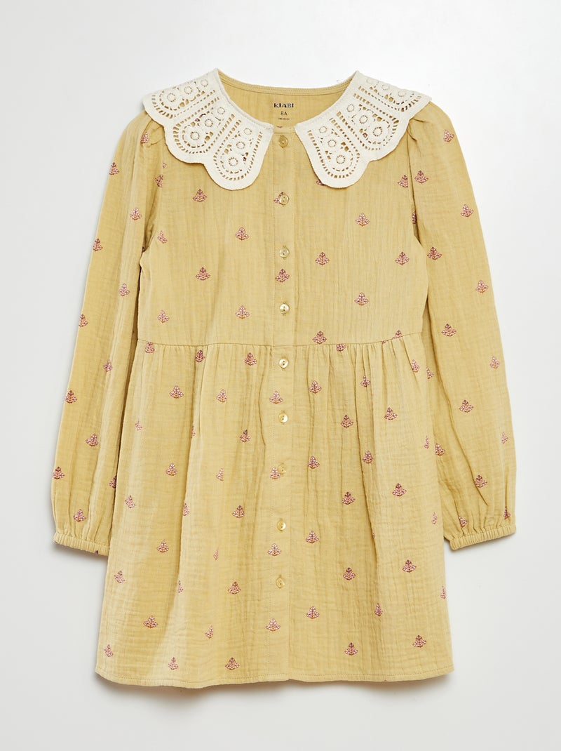 Robe en double gaze de coton - Vert - Kiabi - 18.00€