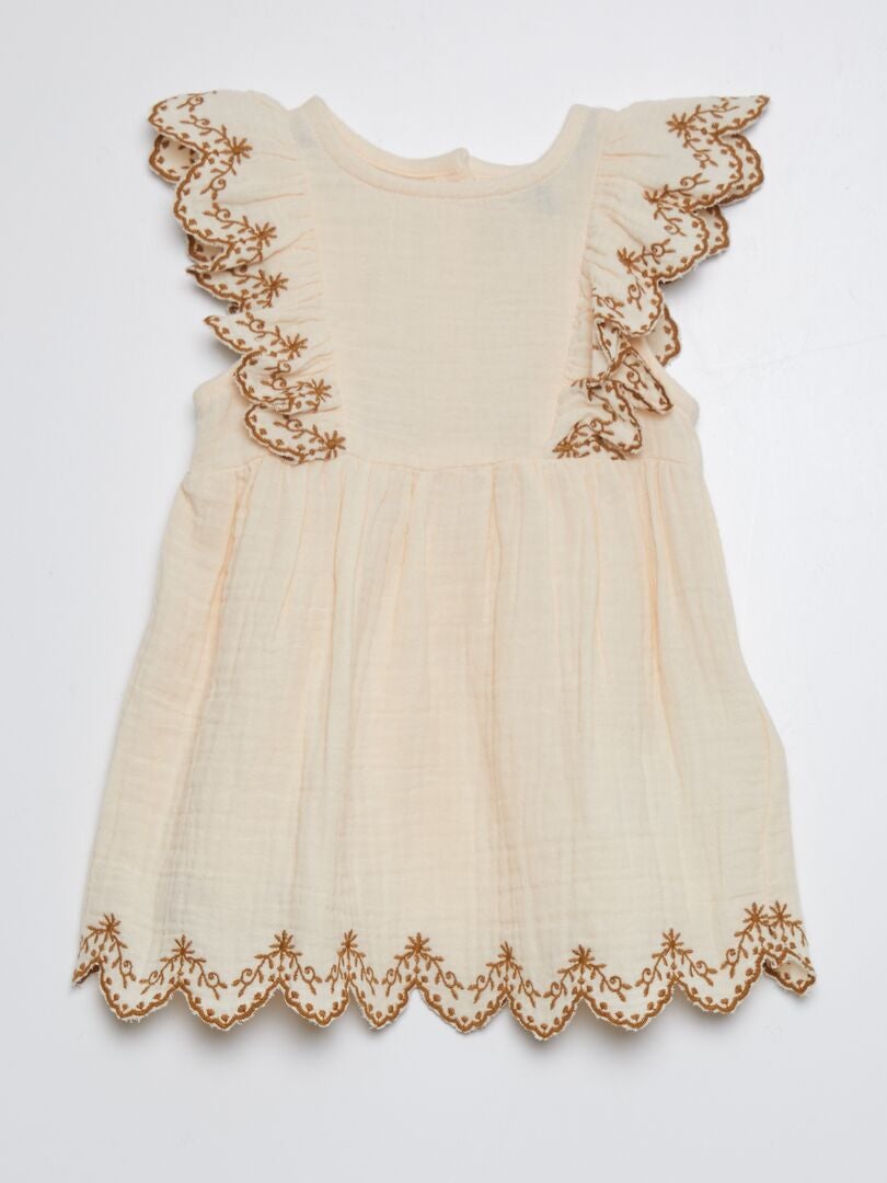 Robe en gaze de coton - Rose - Kiabi - 18.00€