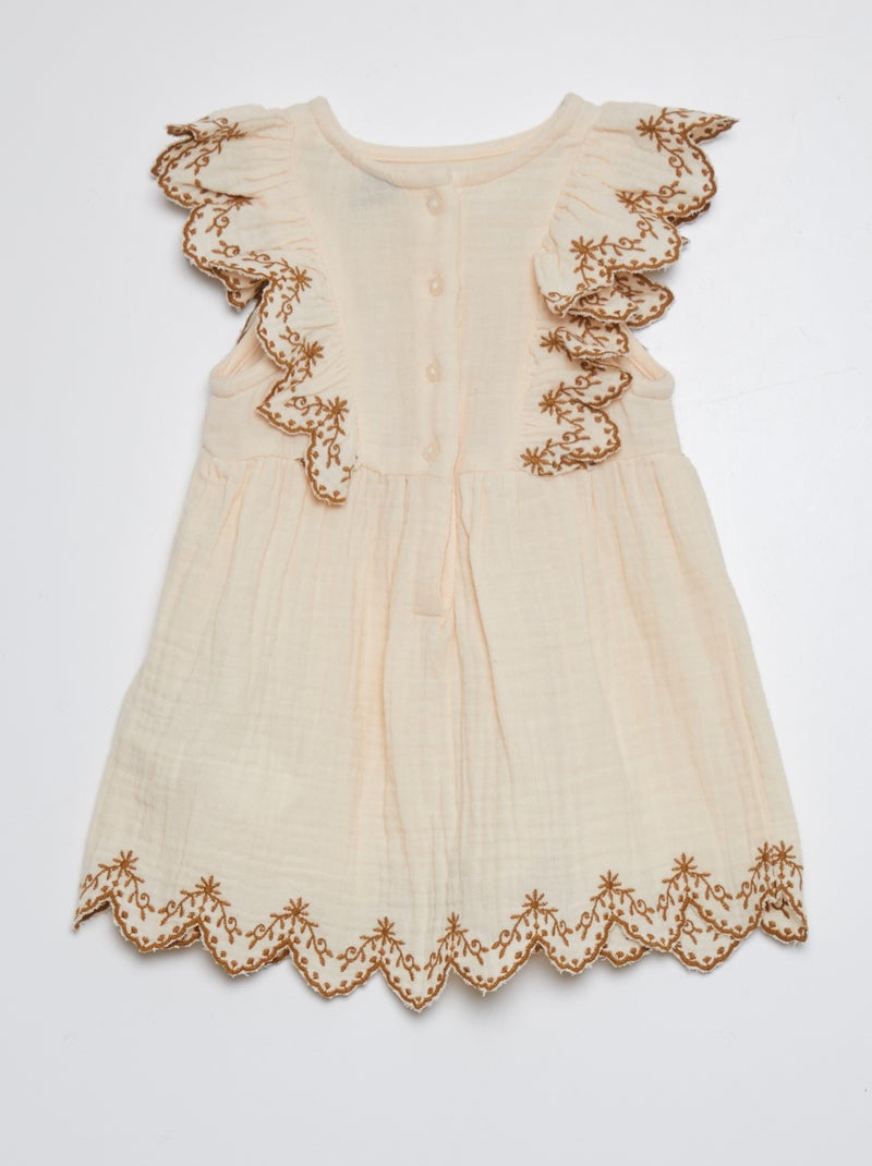 Robe en gaze de coton - Rose - Kiabi - 18.00€