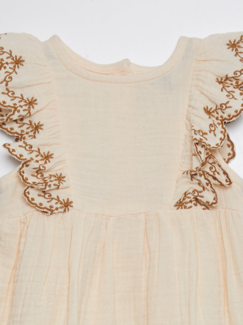 Robe en gaze de coton - Rose - Kiabi - 18.00€