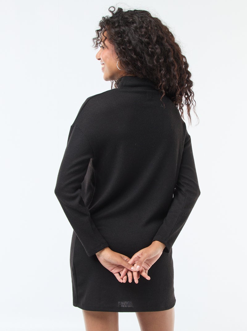 Robe en maille avec col montant - Noir - Femme - 15.00€ - Kiabi